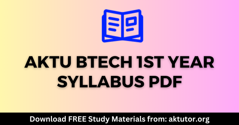 Aktu Btech 1st Year Syllabus Download Pdf Aktutor