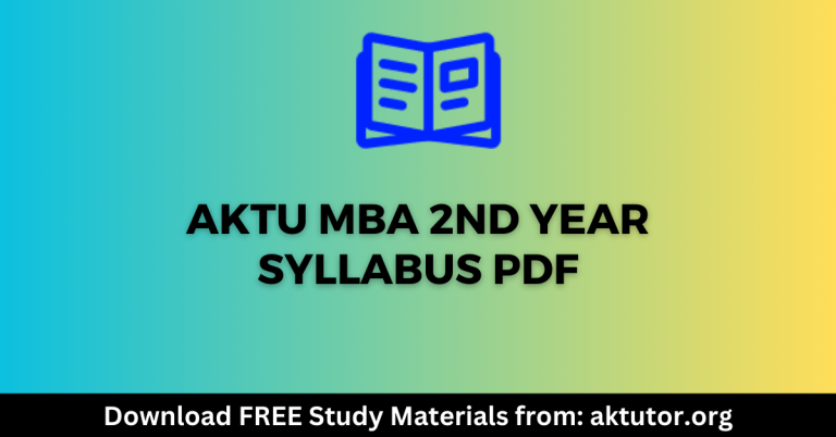 AKTU MBA 2nd year Syllabus: Download PDF - AKTutor